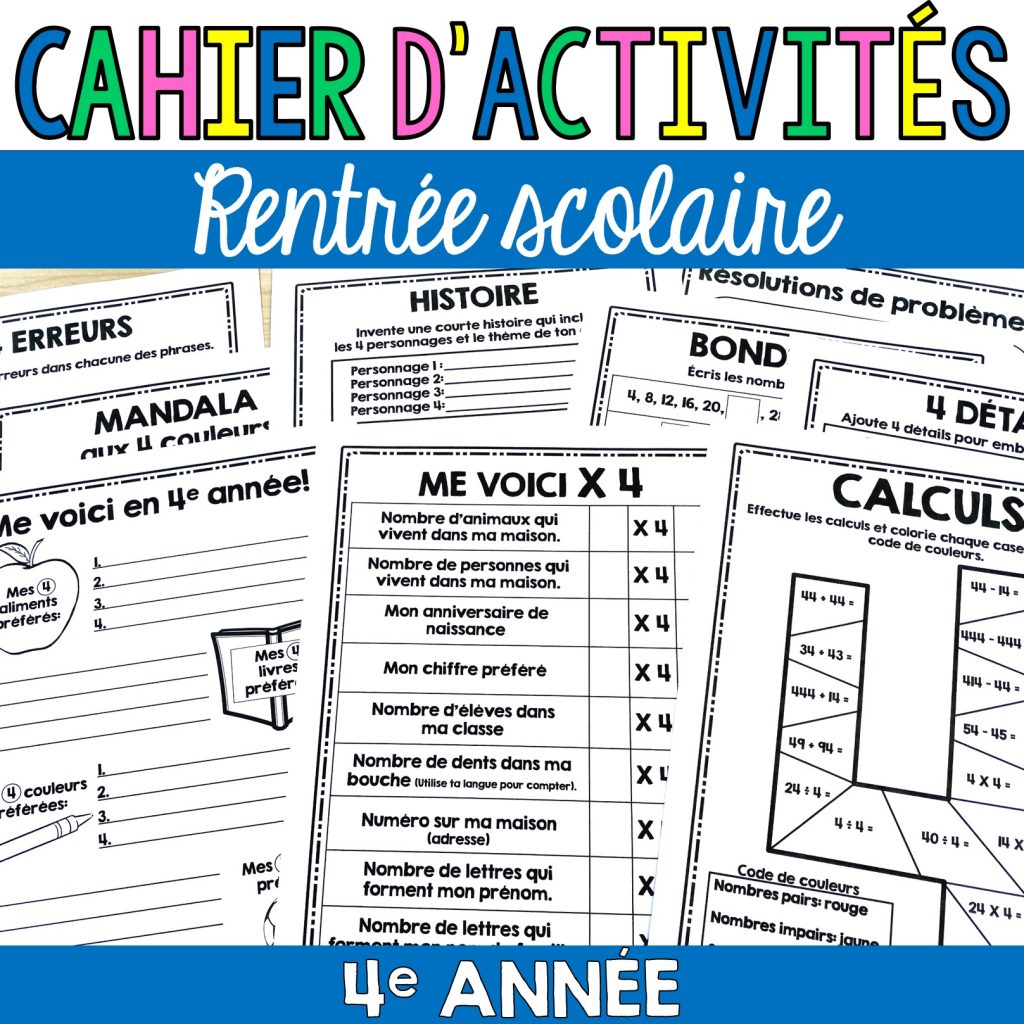 Cahier d'activités - Rentrée scolaire - 4e année - Michelle Dupuis ...