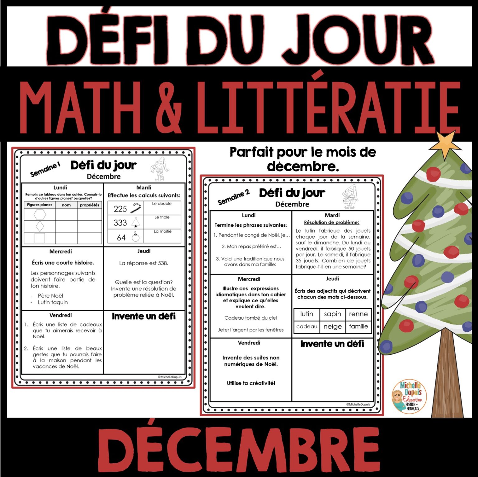 Défi du jour - Ensemble complet - Michelle Dupuis Education