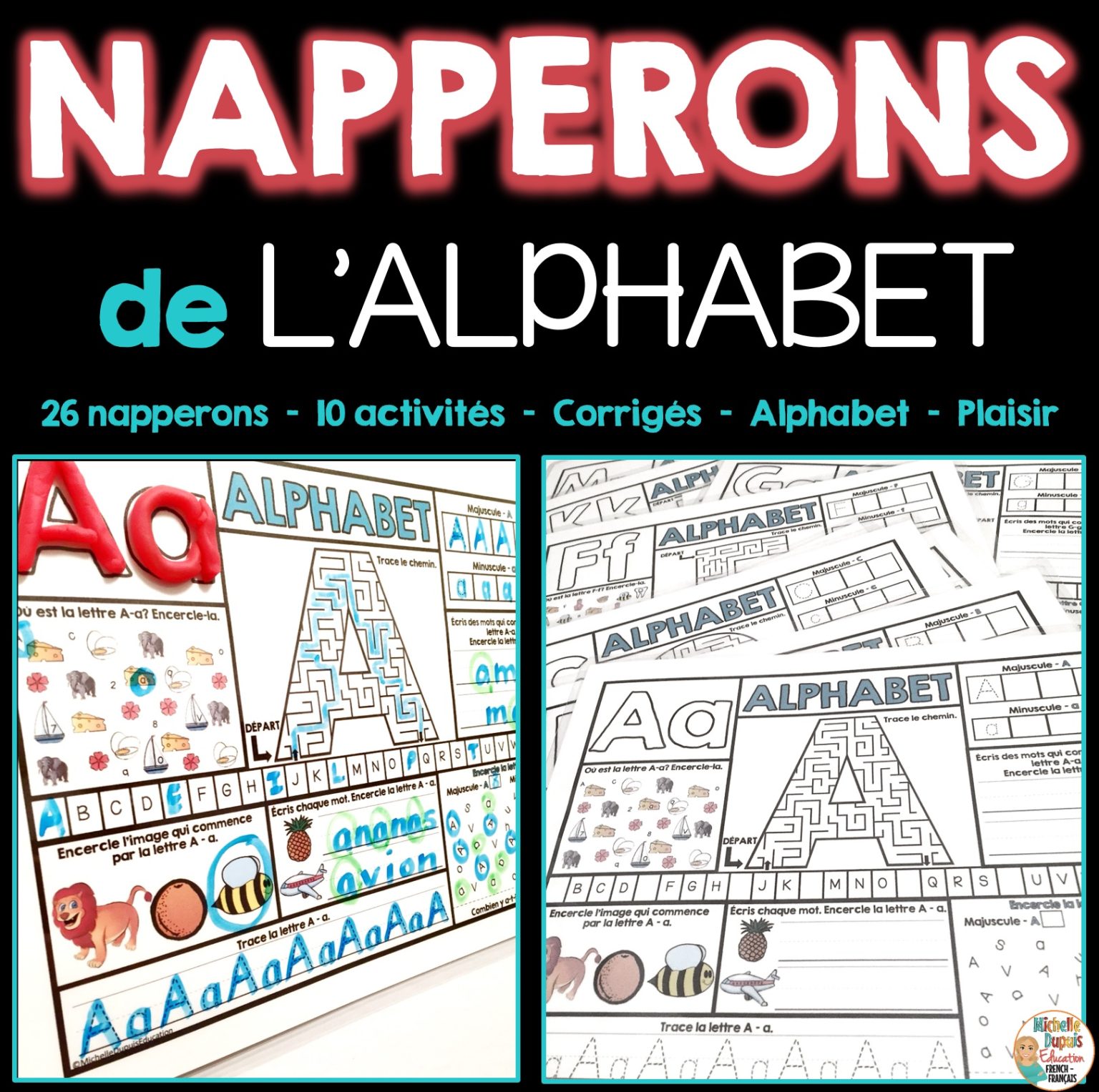 NAPPERONS DE L'ALPHABET - Michelle Dupuis Education